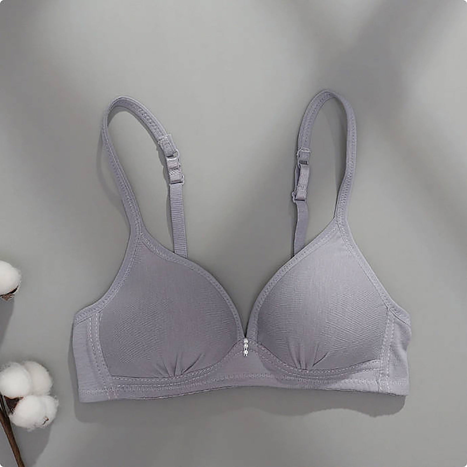ALLLIST Unlined Womens Bras No Underwire Full Coverage Training Gray ...
