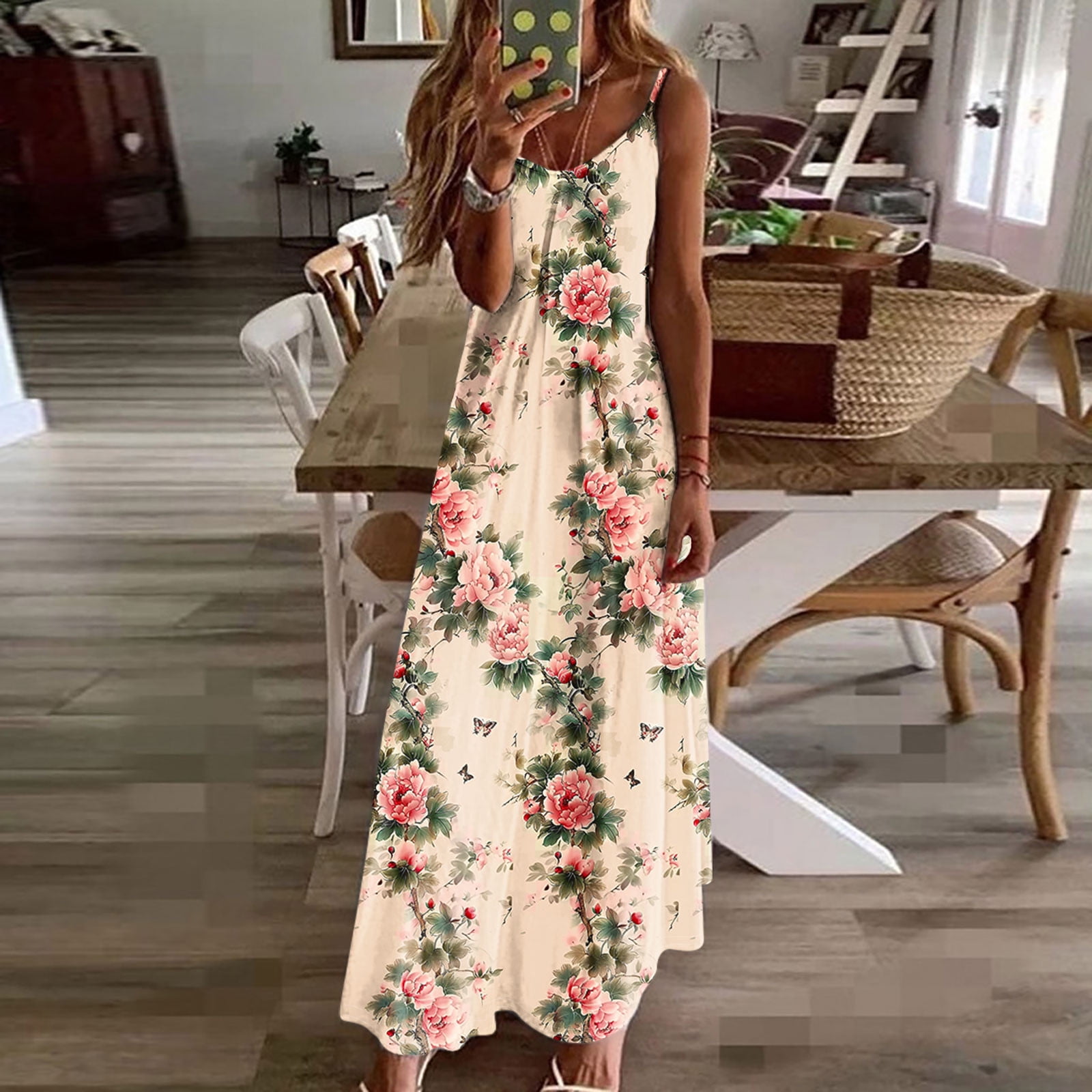 ALLLIST V Neck Ladies Dresses Summer Plus Size Slip Dress Elegant ...
