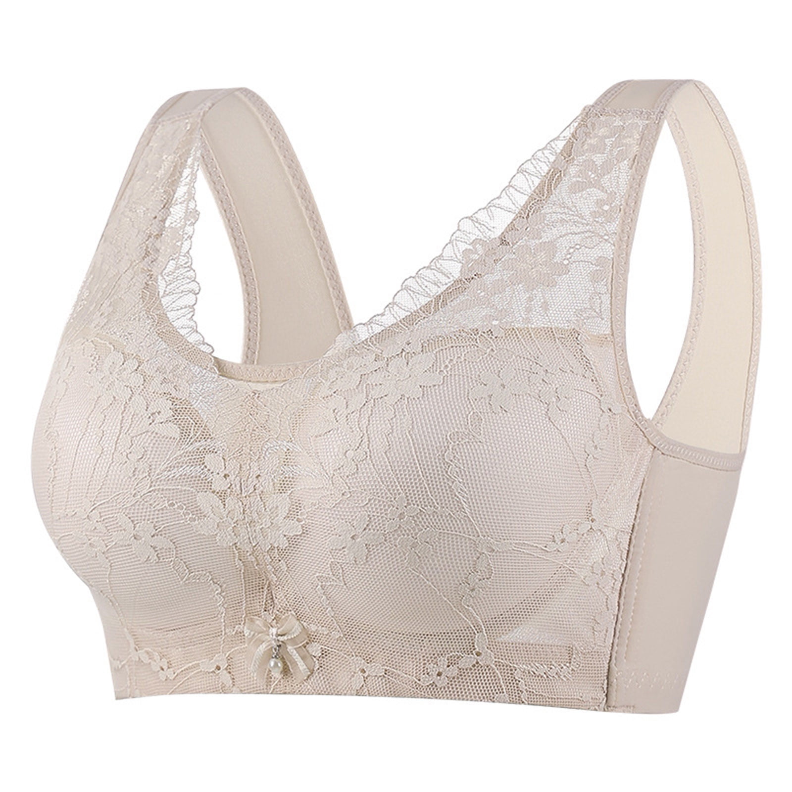 ALLLIST White Bras for Ladies No Wire Push up Lingerie Plain Comfort Lace Bralette Womens ...