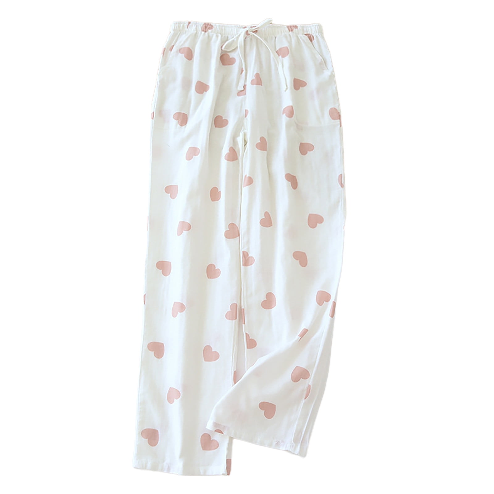 ALLLIST White Womens Pajamas Graphic Elastic Drawstring Cute Sleep ...