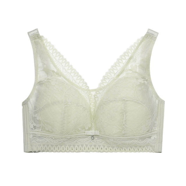 ALLLIST Wireless Bras for Women Lace Green Bralette Solid Back Support Full-Figure Womens Bras ...