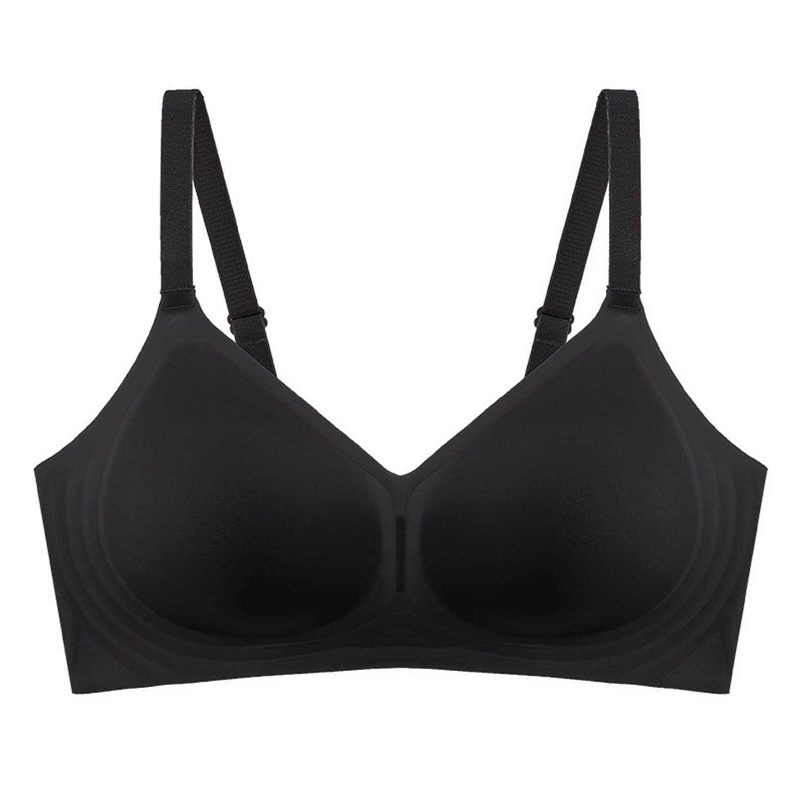 ALLLIST Women's Bras Push up Seamless Wirefree Bralette Black Solid ...