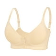 ALLLIST Womens Bras Front Closure Wirefree Nursing Bras Beige Comfy ...