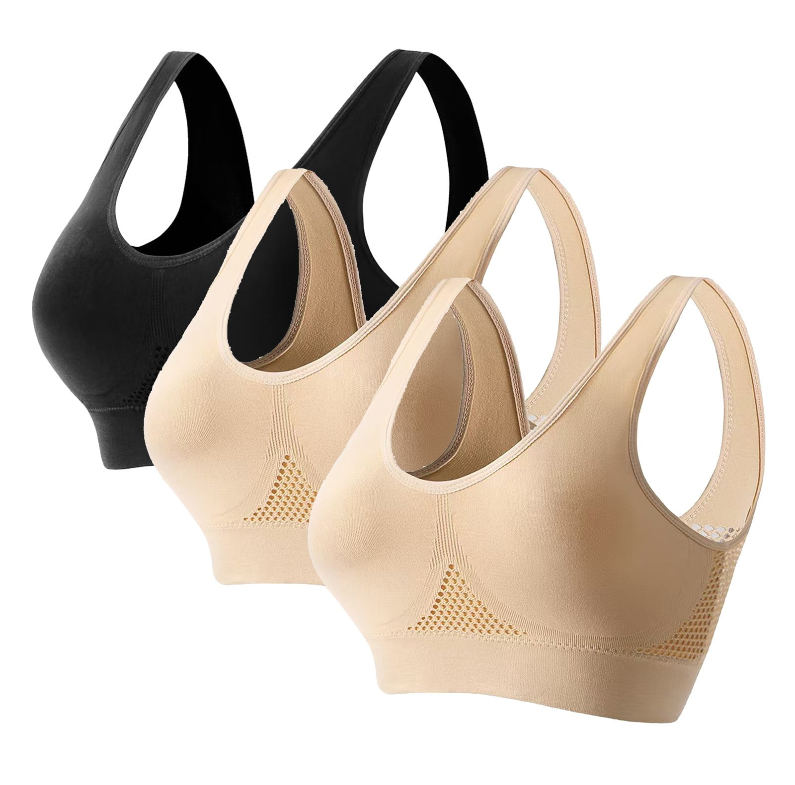 ALLLIST Womens Sports Bras Pack of 3 High Impact Padded Bralette Soft ...