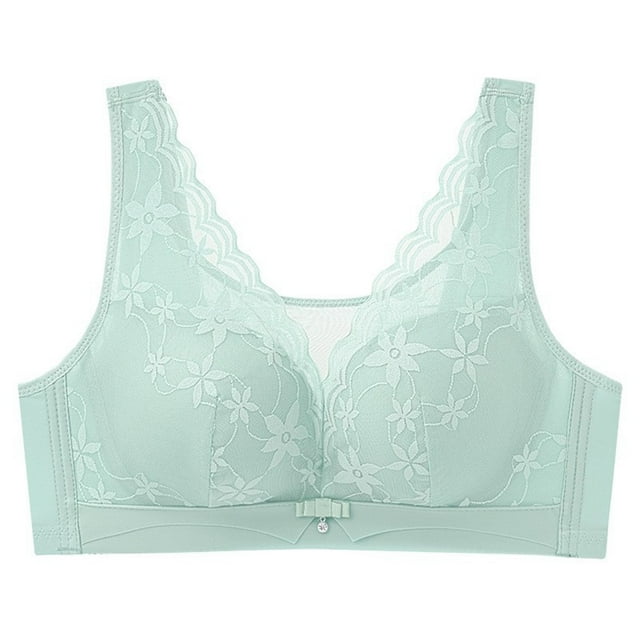 ALLLIST Womens Underwear Green Lace No Wire Bras Push up Plian Full-Figure Womens Lingerie Size ...