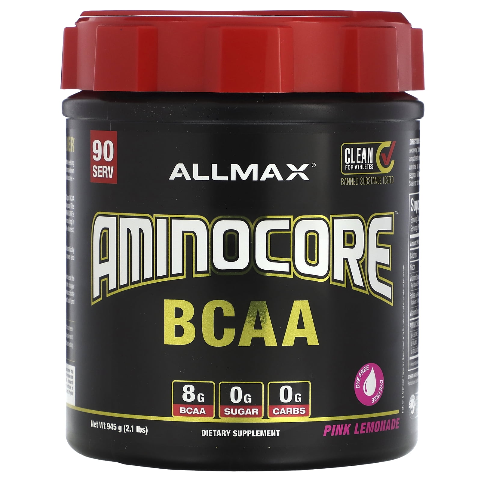 ALLMAX AMINOCORE BCAA, Pink Lemonade, 2.1 lbs (945 g) - Walmart.com