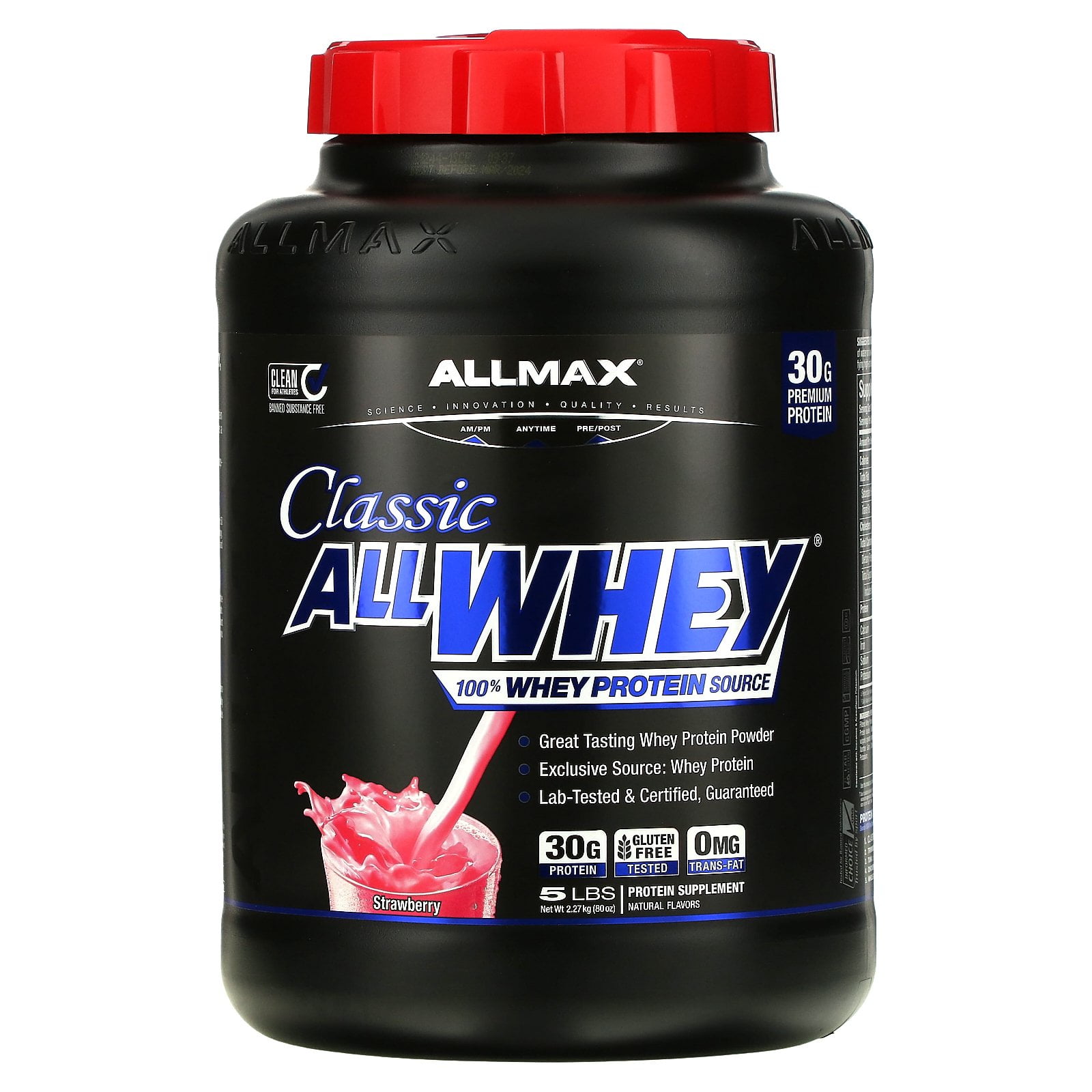 ALLMAX Classic AllWhey, 100% Whey Protein, Strawberry, 5 lbs (2.27 kg ...