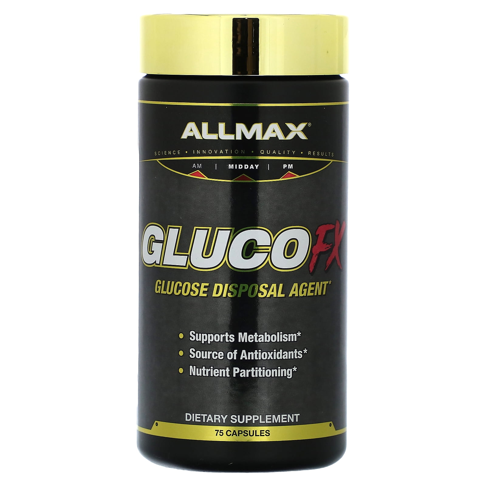 ALLMAX GLUCO FX - 75 Capsules - Supports Metabolism - Source of ...