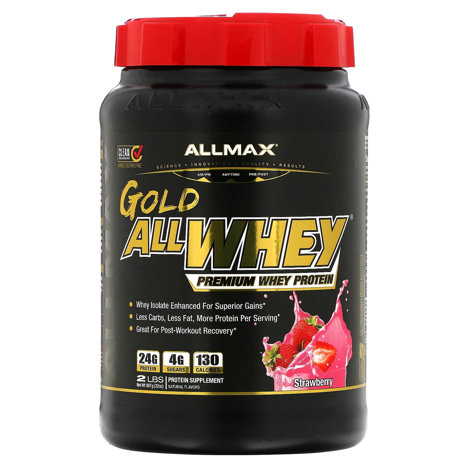ALLMAX GOLD ALLWHEY®, Premium Whey Protein, Strawberry, 2 lbs (907 g ...