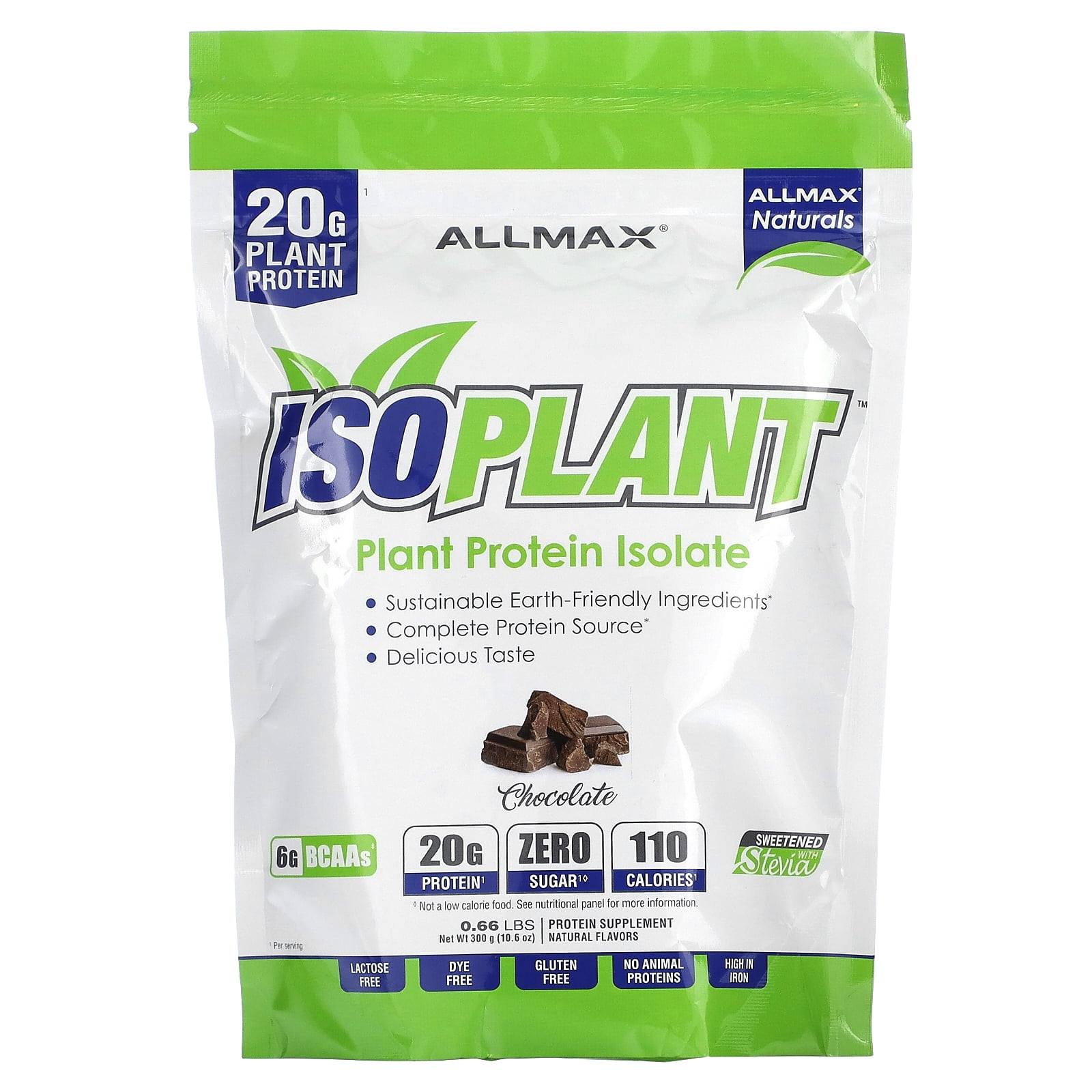 ALLMAX ISOPLANT, Plant Protein Isolate, Chocolate, 10.6 oz (300 g ...