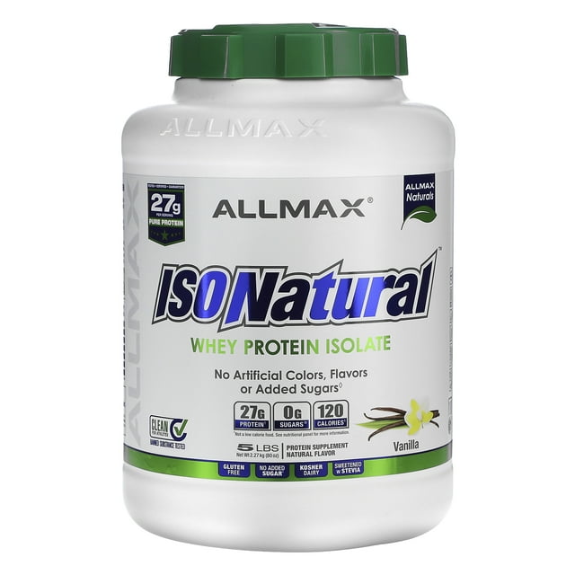 ALLMAX IsoNatural, Clean Whey Protein Isolate, Vanilla, 5 lbs (2.27 kg ...