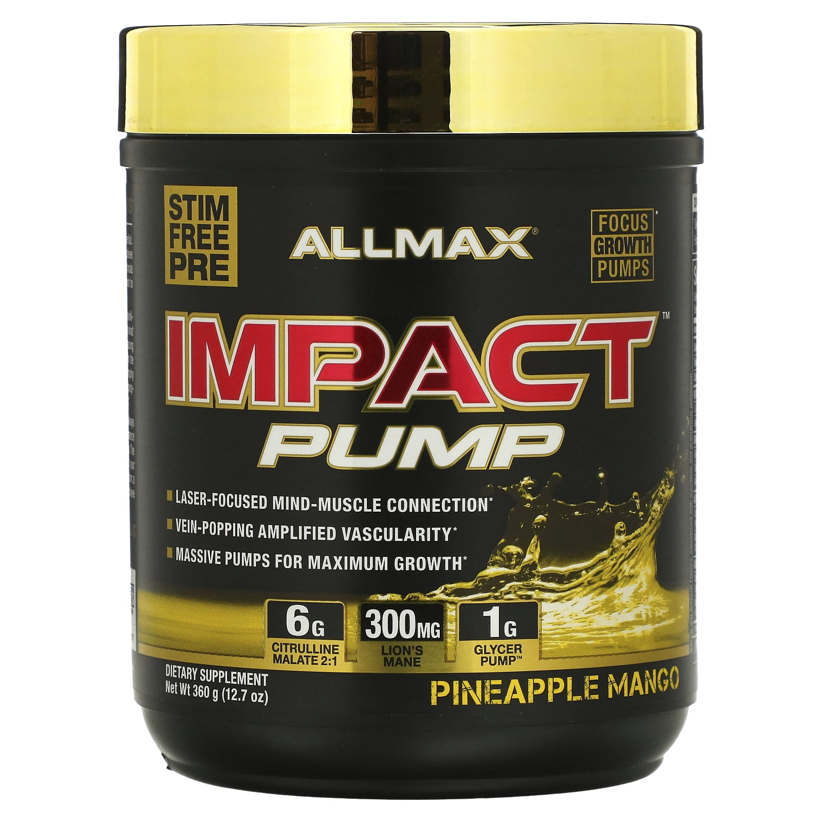ALLMAX Nutrition Impact Pump Pineapple Mango 30 Servings - Walmart.com