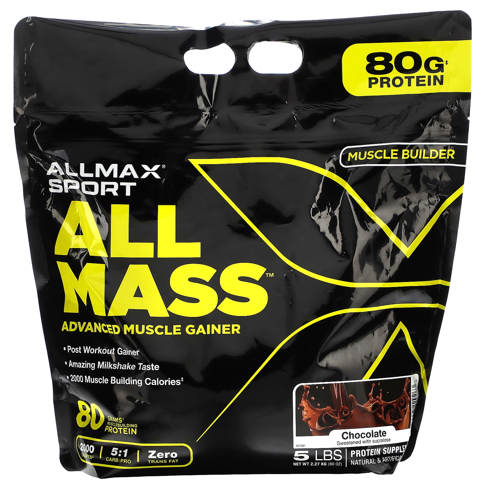 ALLMAX Sport Advanced Muscle Gainer, Protein Builder, Chocolate, 5 lbs ...