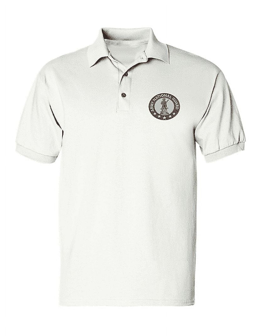 ALLNTRENDS Men's Polo T Shirt Army National Guard Embroidered USA Military (XL, White) - Walmart.com
