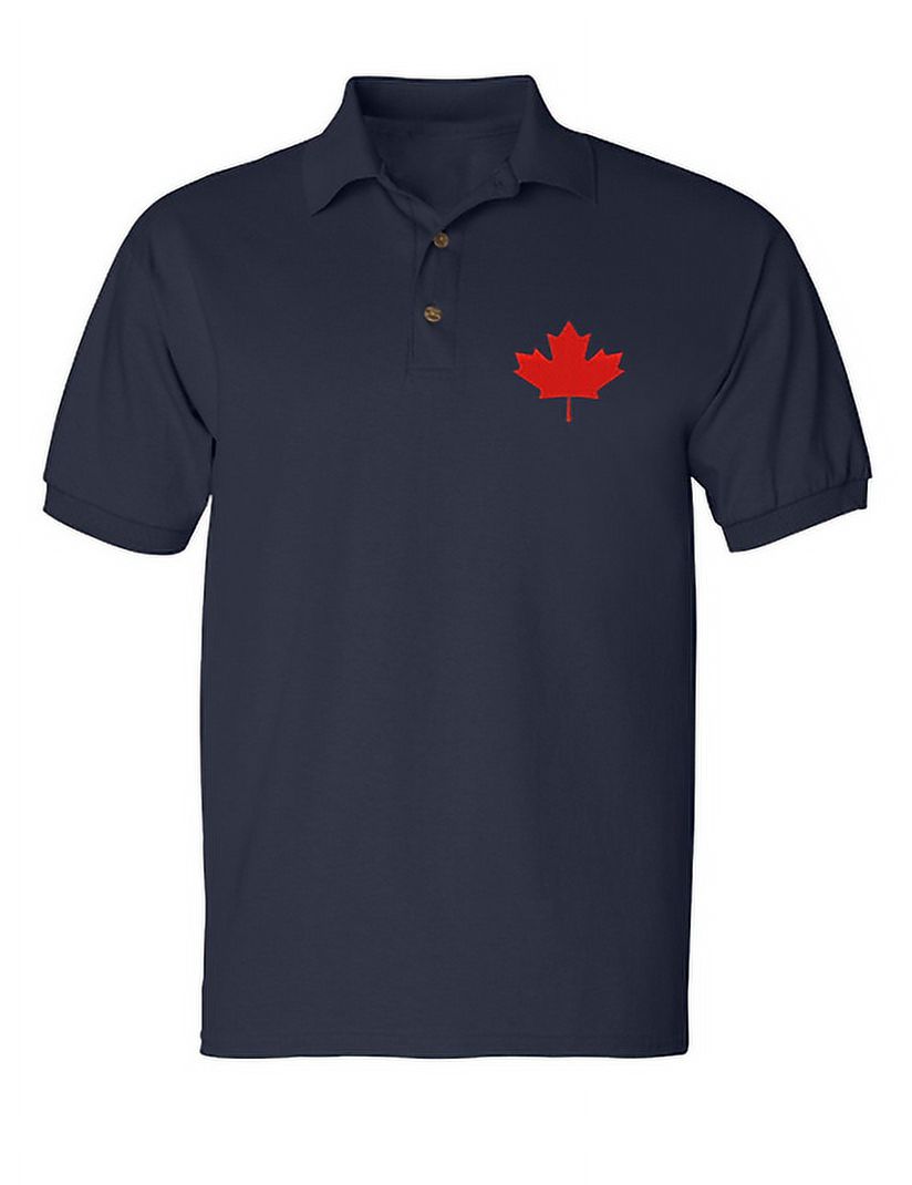 ALLNTRENDS Men's Polo T Shirt Embroidery Canada Flag Embroidered ...