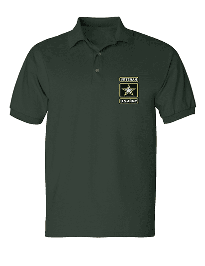 ALLNTRENDS Men's Polo T Shirt USA Veteran Army Embroidered Military US ...