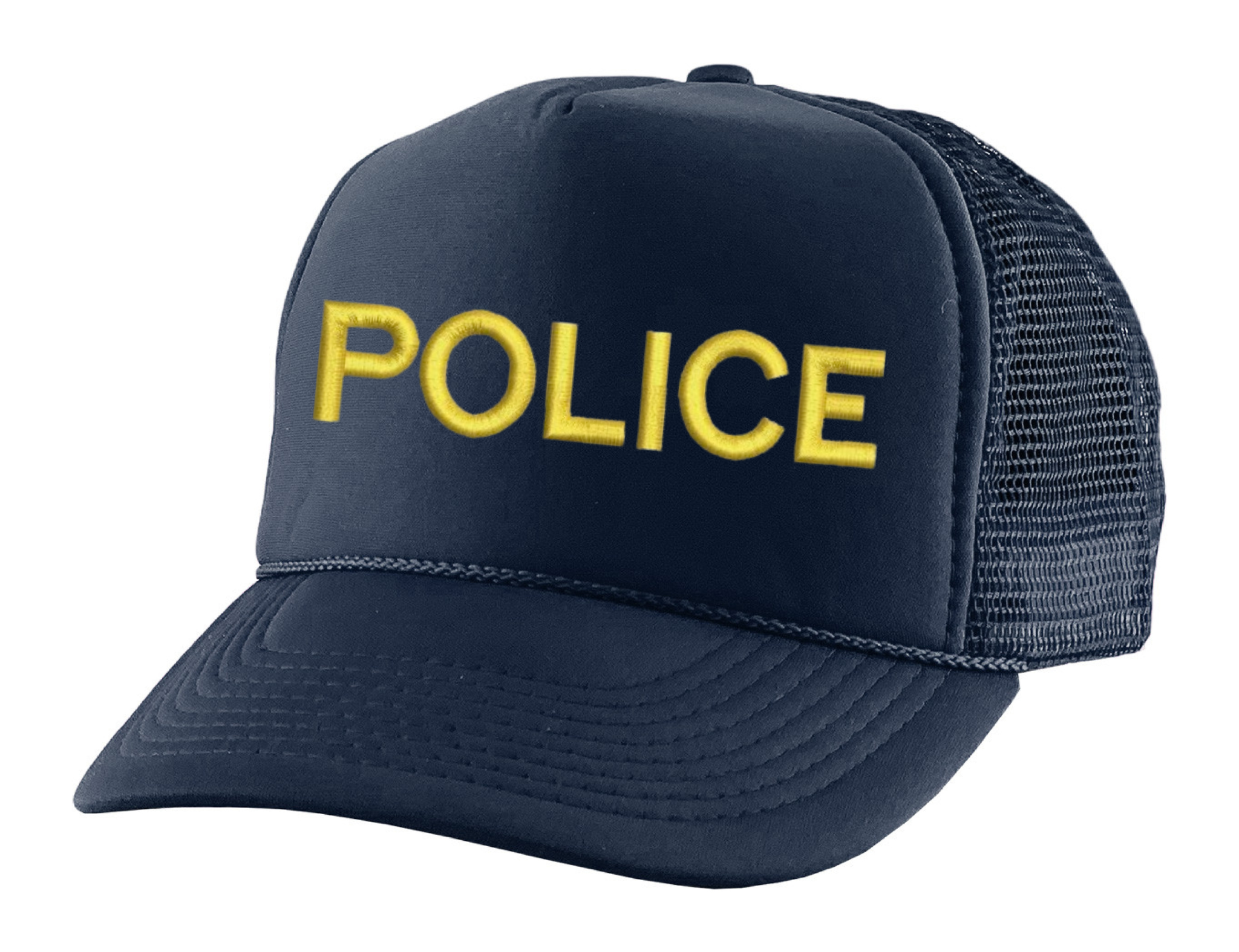 ALLNTRENDS Police Cap Cops Hat Policeman Embroidered Trucker Hats (Navy ...
