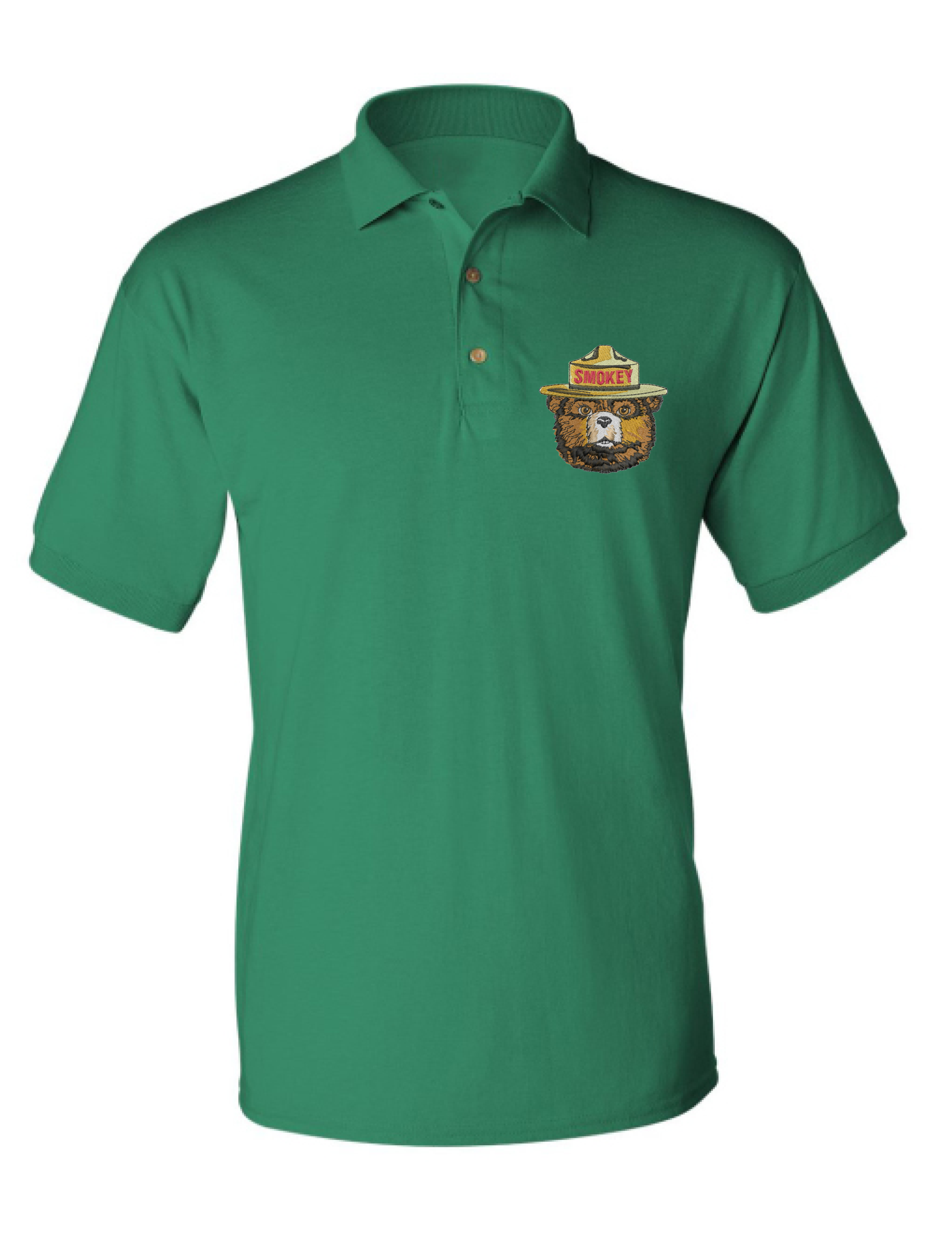 ALLNTRENDS Smokey Bear Men's Polo T Shirt Embroidered U.S. Forest ...
