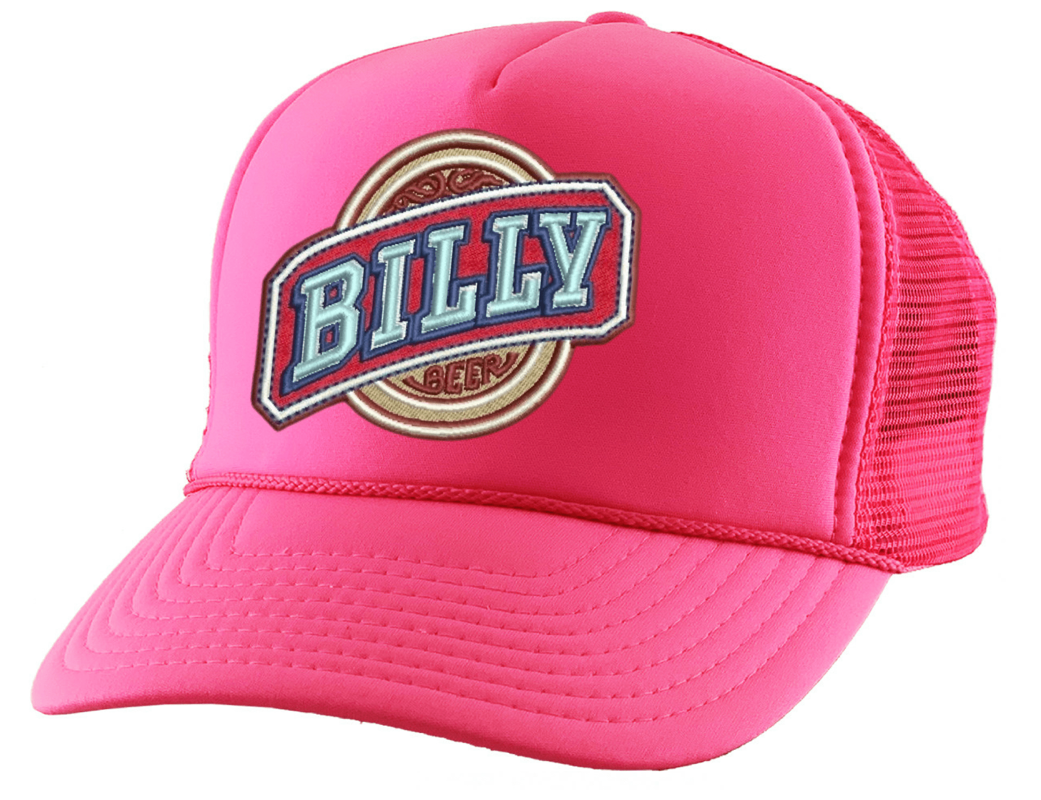 ALLNTRENDS Trucker Hat Billy Beer Drink Vintage Snapback Cap (Neon Pink ...