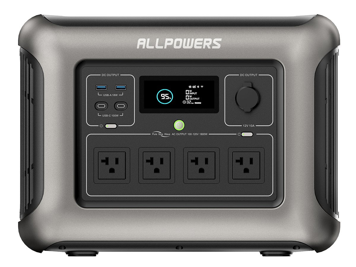 ALLPOWERS R1500 1800W Continuous / 3000W Peak Portable Solar Generator - Walmart.com
