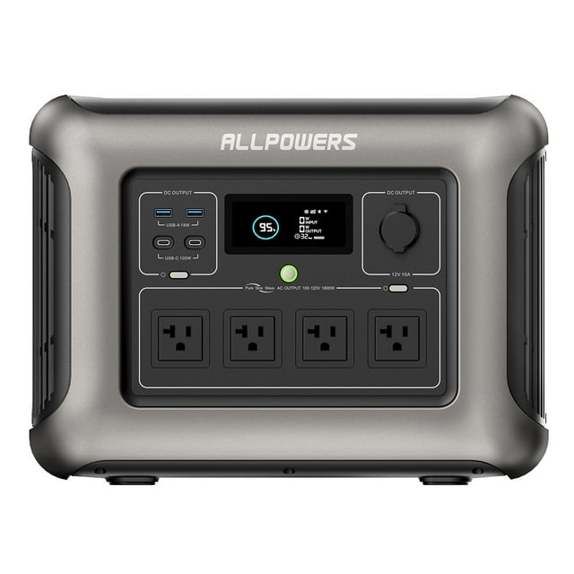 ALLPOWERS R1500 1800W Continuous / 3000W Peak Portable Solar Generator - Walmart.com