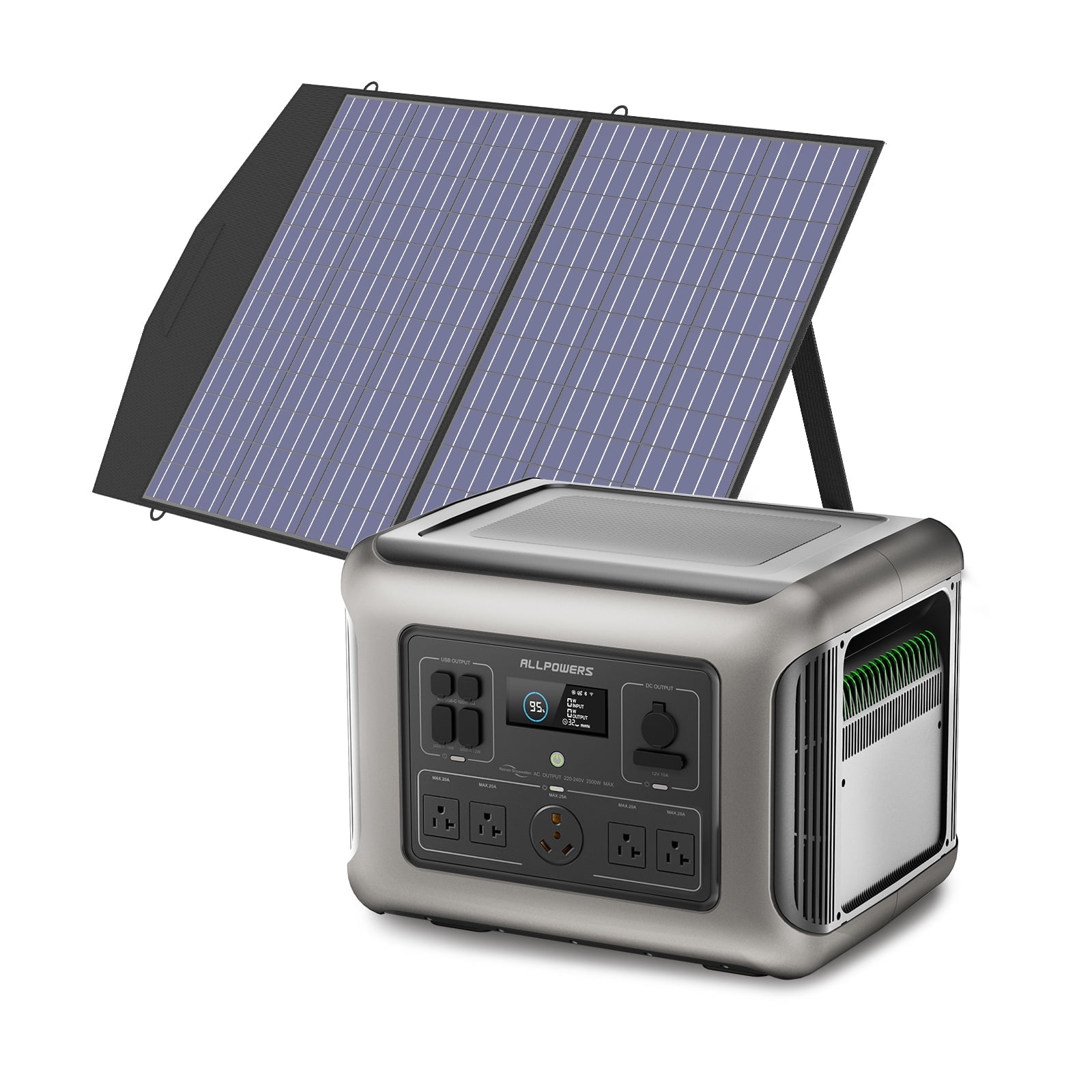 ALLPOWERS 2500W Portable Solar Generator Set, 2016Wh LiFePO4 Power ...
