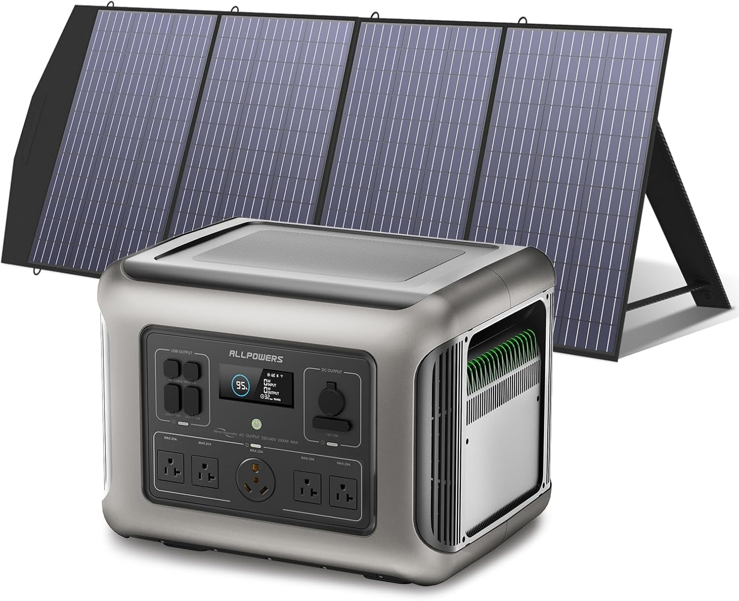ALLPOWERS 2500W Portable Solar Generator Set, 2016Wh LiFePO4 Power ...