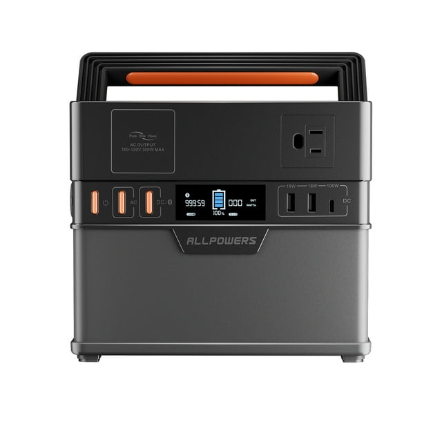 ALLPOWERS 300W Portable Power Station, 288Wh Solar Generator, 2 AC, 4 USB, Backup Charger ...
