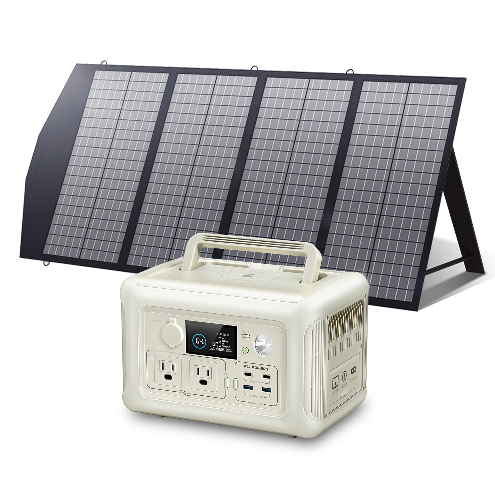 ALLPOWERS R600 Solar Generator Kit, 140W Panel, 299Wh 600W Power ...