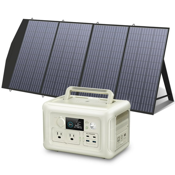 ALLPOWERS R600 Solar Generator Kit, 200W Panel with 299Wh 600W Power ...