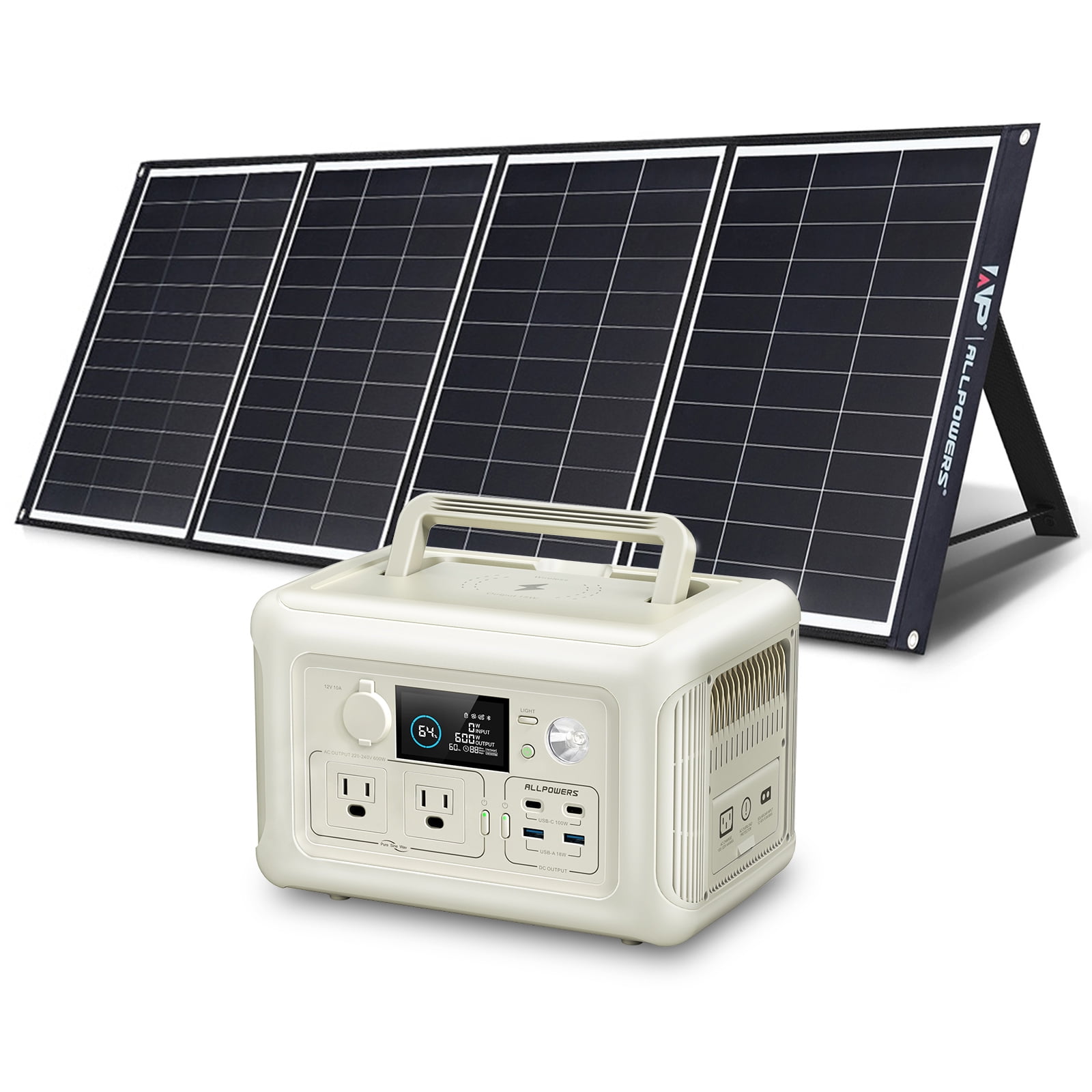 ALLPOWERS R600 Solar Generator 200W, Foldable Panel for Home & Camping ...