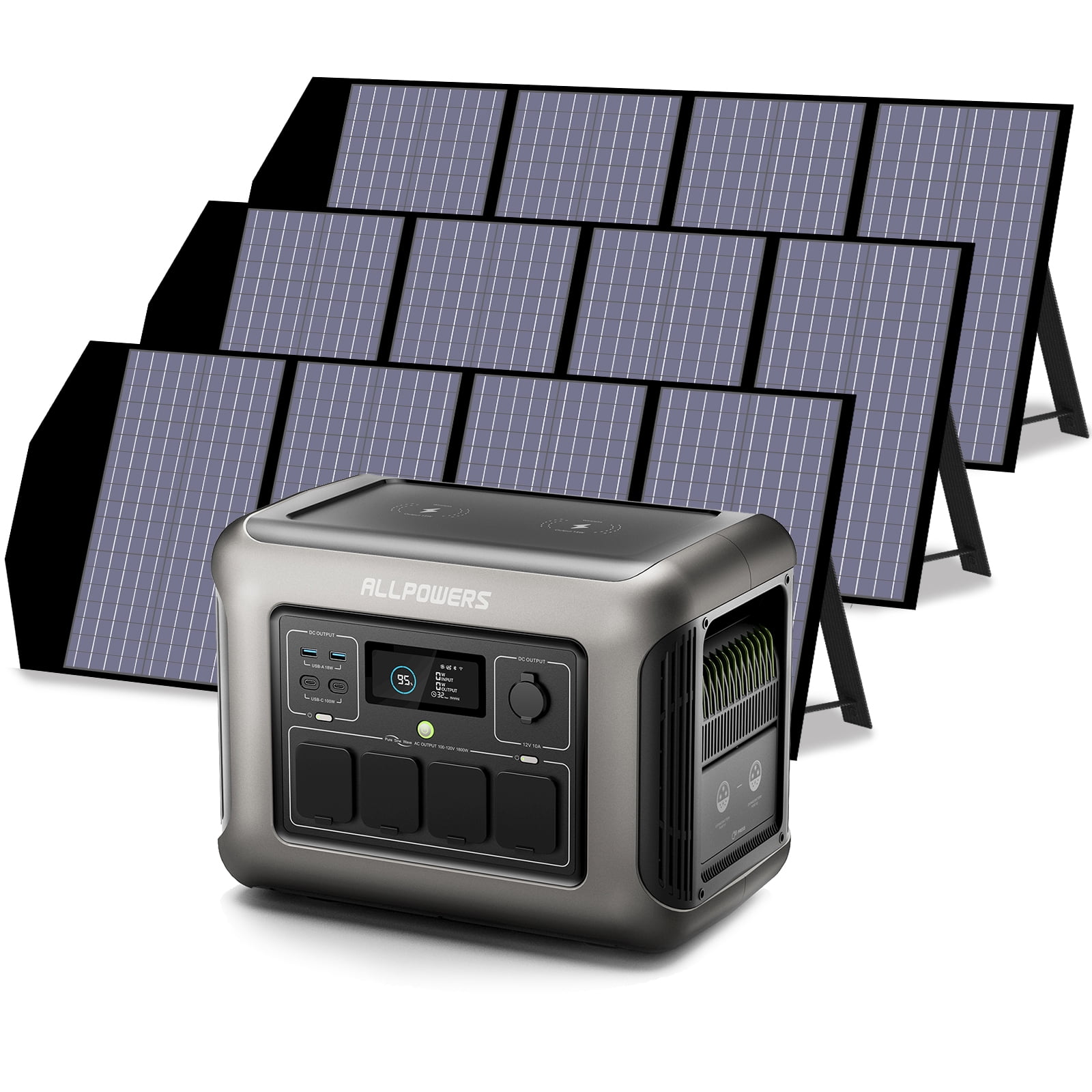 ALLPOWERS R1500+3*SP029 Solar Generator Set, 1800W 1152Wh LiFePO4 ...