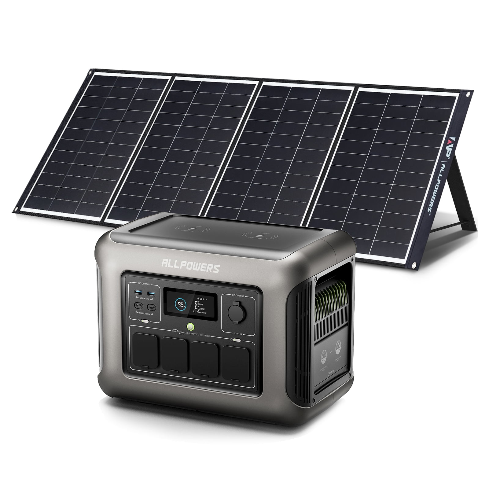 ALLPOWERS R1500+SP035 Solar Generator for Indoor or RV Use, 1800W Portable Charging Power ...