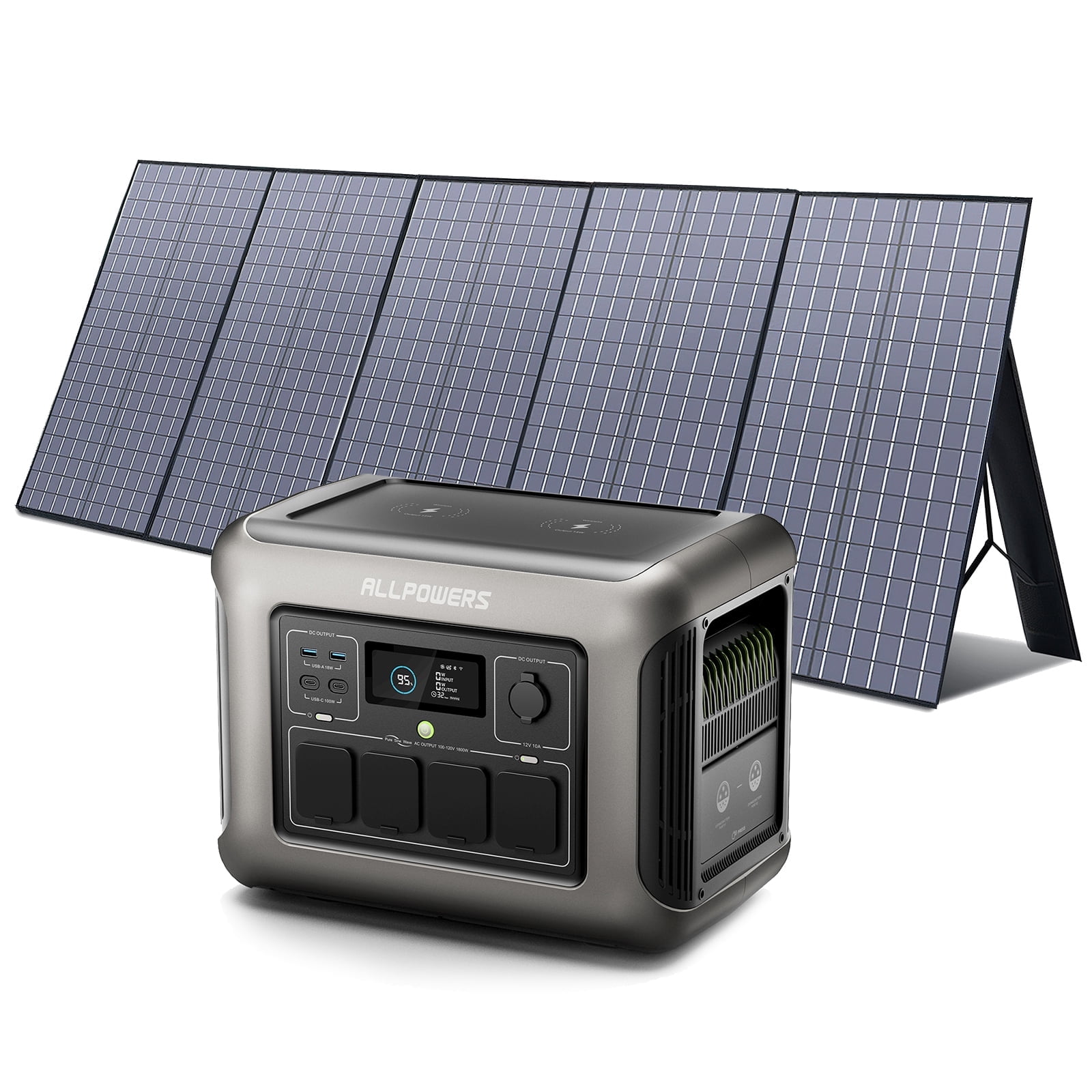 ALLPOWERS R1500+SP037 1800W 1152Wh Solar Generator Set with 400W Panel ...