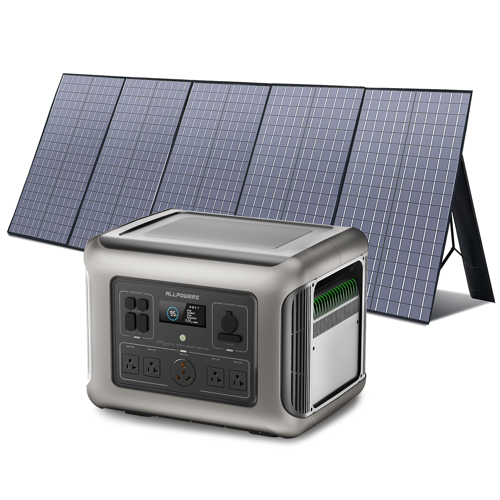 Renogy 300WH Phoenix Elite Portable Solar Generator, Built-in 20W Solar ...