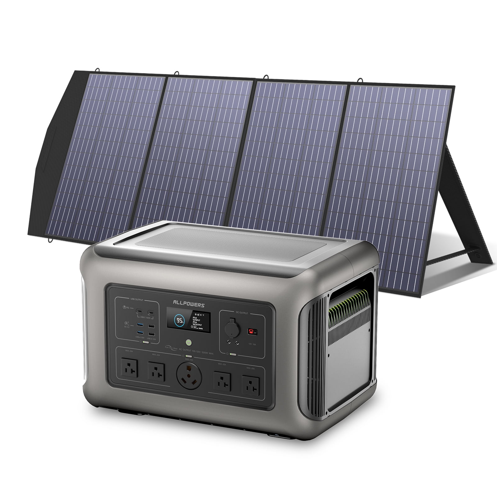 ALLPOWERS R3500 LiFePO4 Solar Generator Kit, include 3200W 3168Wh ...
