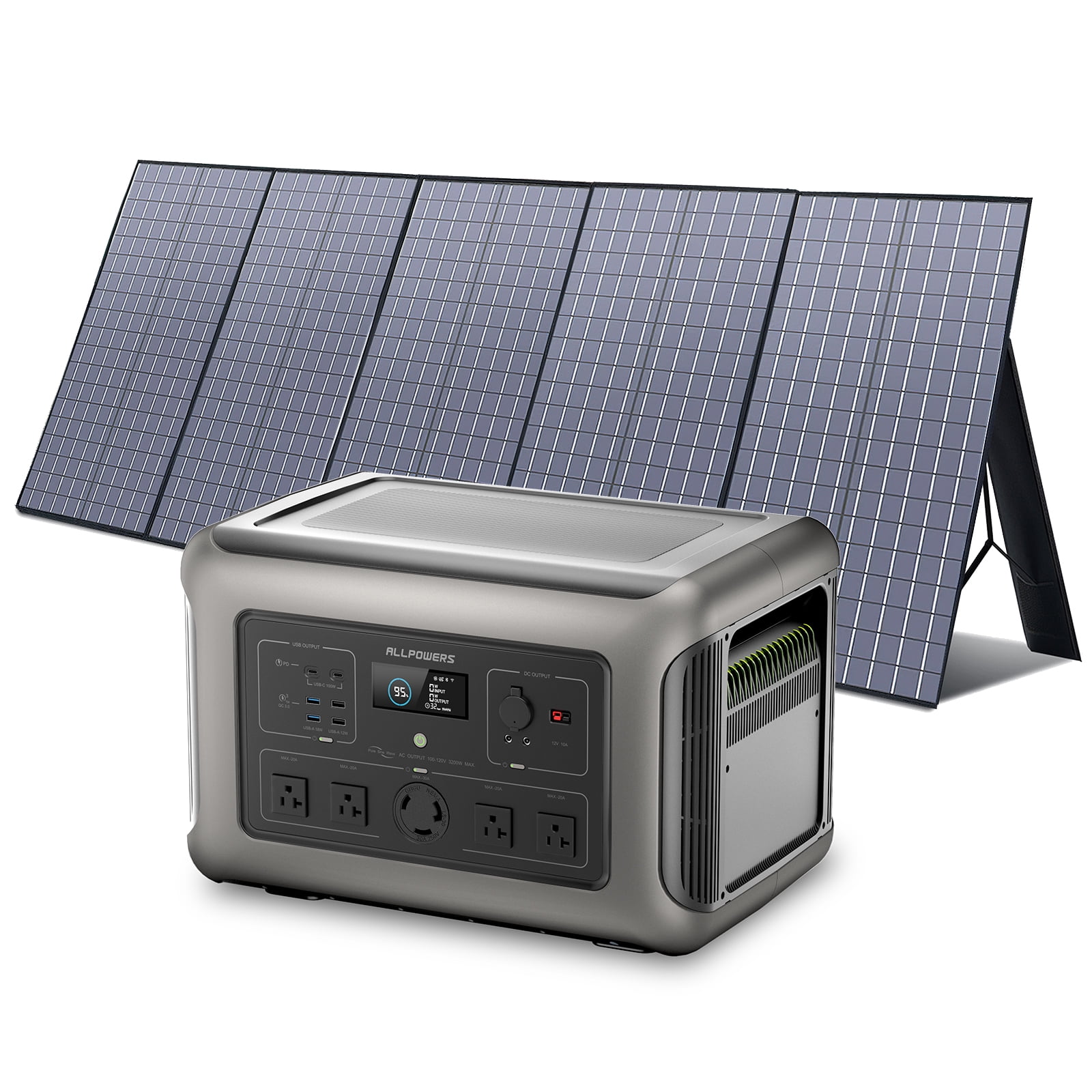 ALLPOWERS R3500 LiFePO4 Solar Generator Kit, include 3200W 3168Wh ...