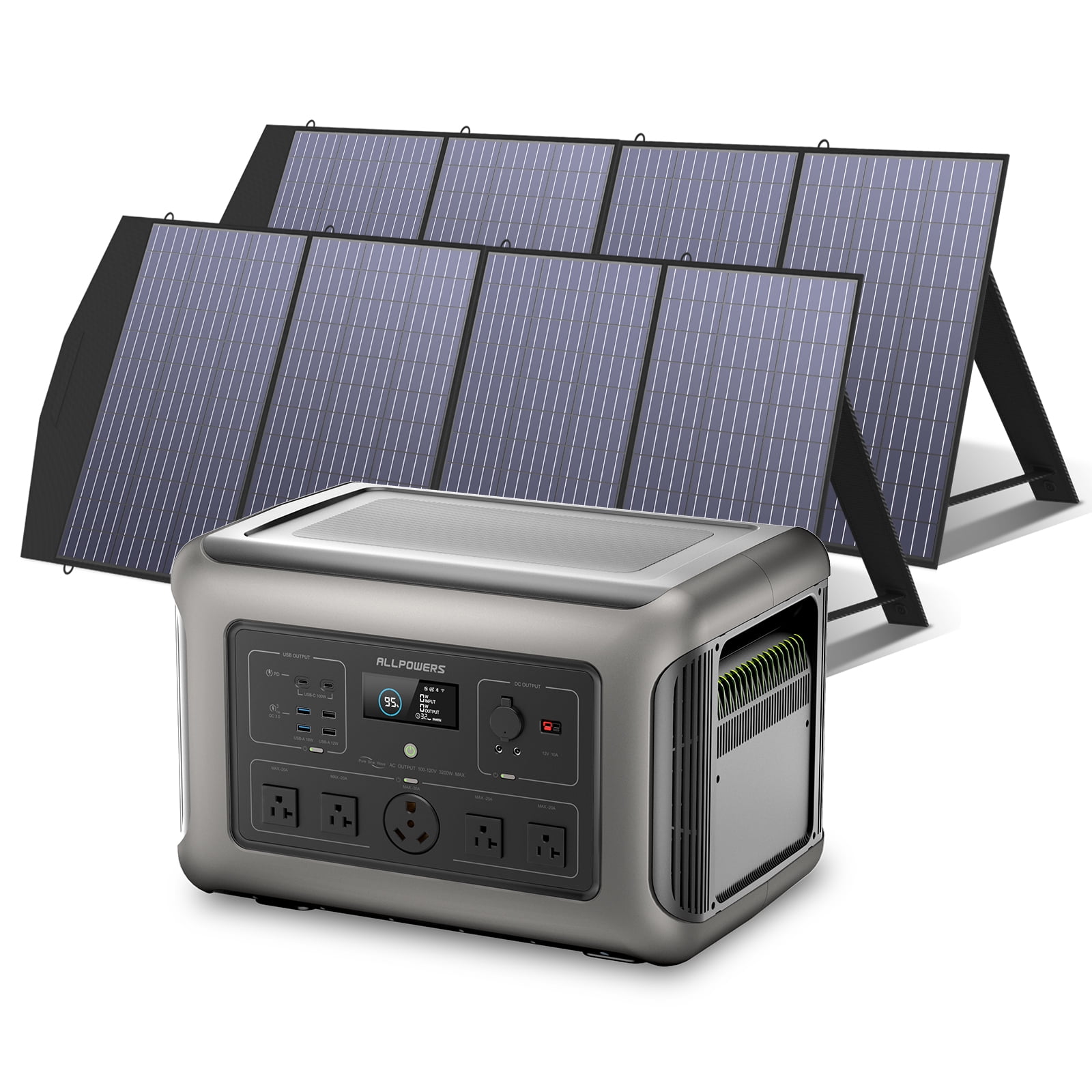 ALLPOWERS R3500 LiFePO4 Solar Generator Kit, include 3200W 3168Wh ...