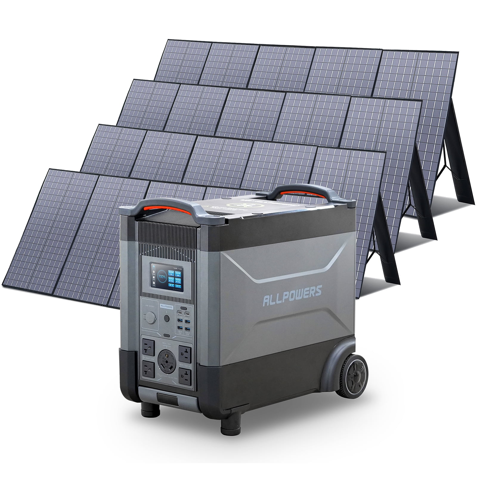 ALLPOWERS R4000 Portable Solar Generator Kit, 4 Pack 400W Foldable ...
