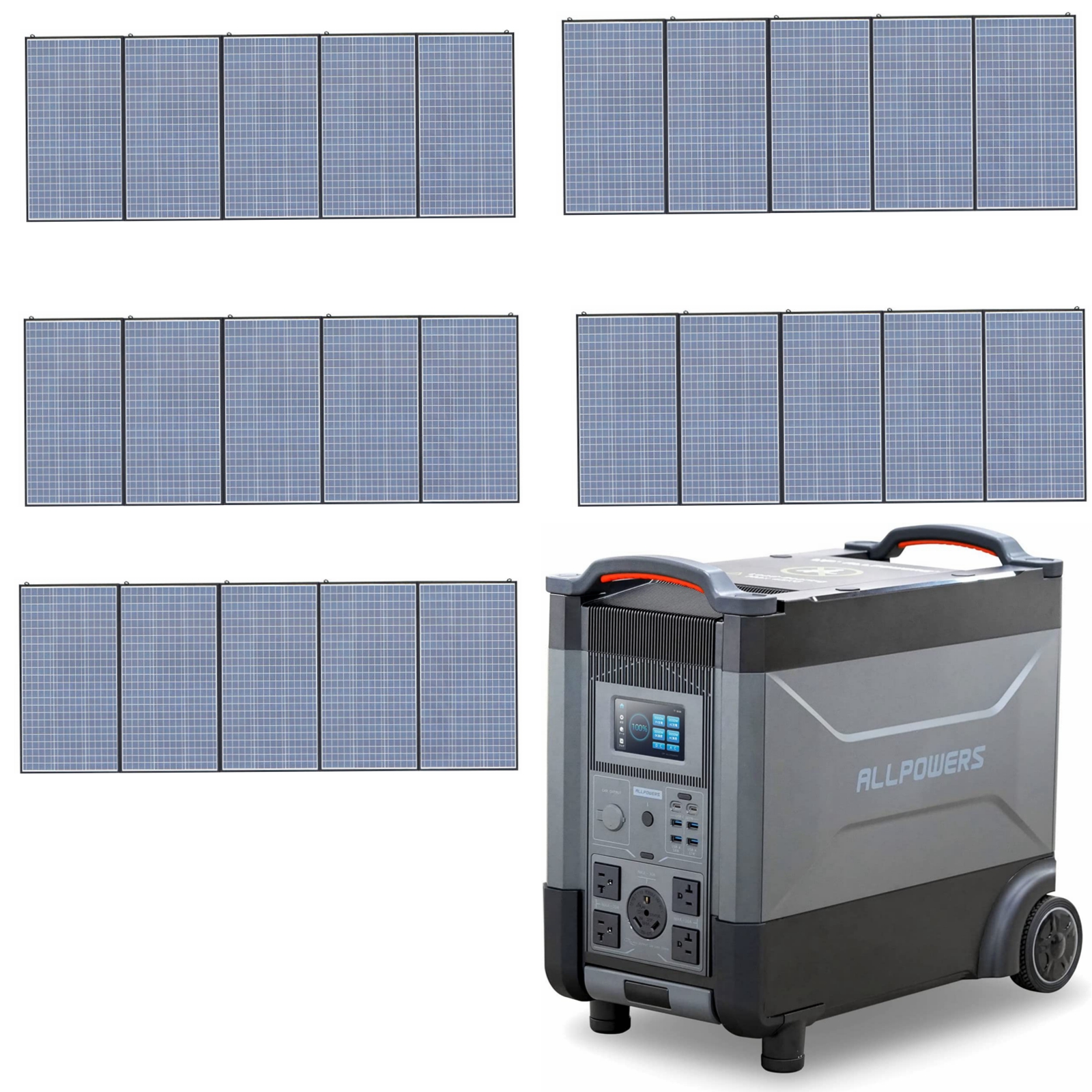 ALLPOWERS R4000 Portable Solar Generator Kit, 5 Pack 400W (Total 2000W ...