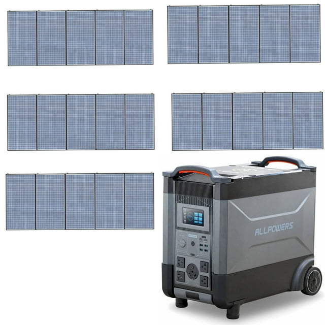 ALLPOWERS R4000 Portable Solar Generator Kit, 5 Pack 400W (Total 2000W ...