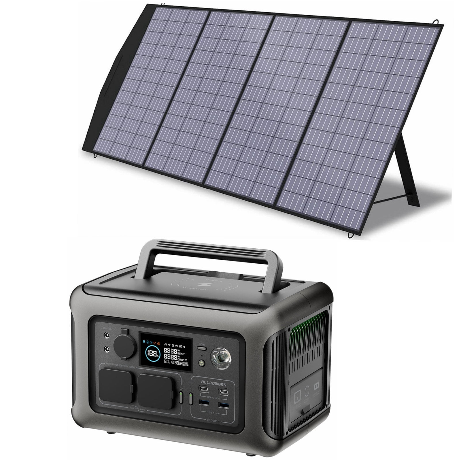 ALLPOWERS R600 Solar Generator Kit, 299Wh 600 Watts Portable Power ...