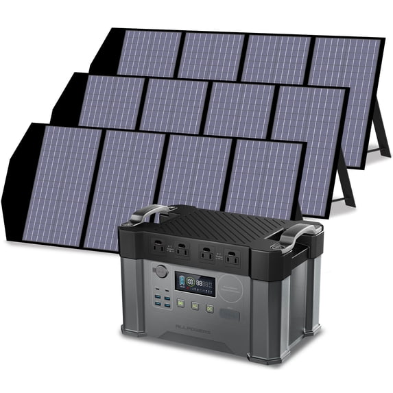 ALLPOWERS S2000 Portable Solar Kit, 3 Pack 140W, 2000W 1500Wh Power ...