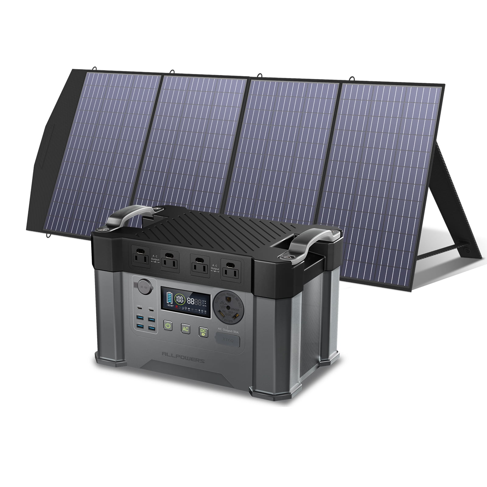ALLPOWERS 200W Solar Generator Kit, 2400W 1500Wh Power Station, RV Port ...