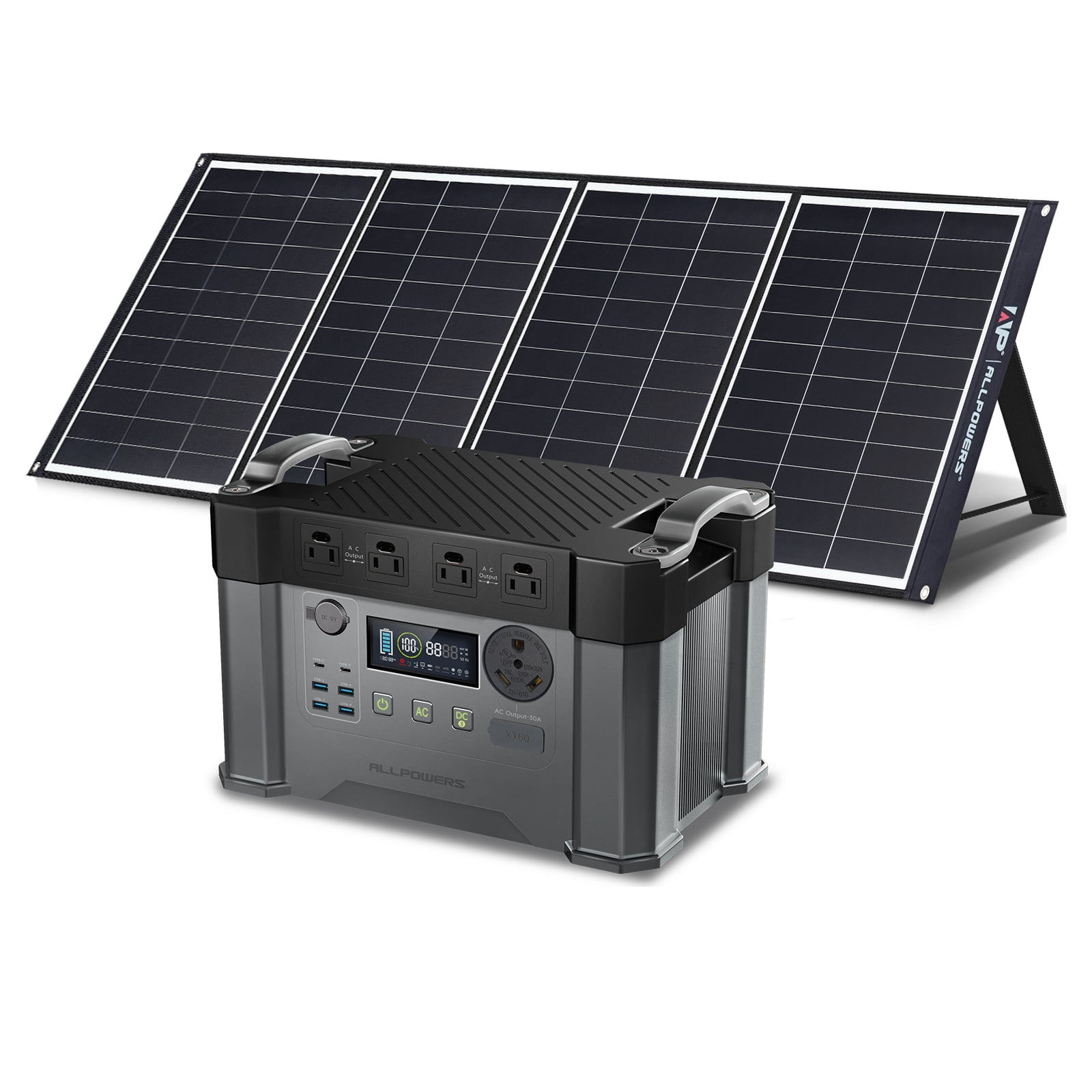 ALLPOWERS S2000Pro Solar Generator Kit, 200W Foldable Panel, 2400W ...