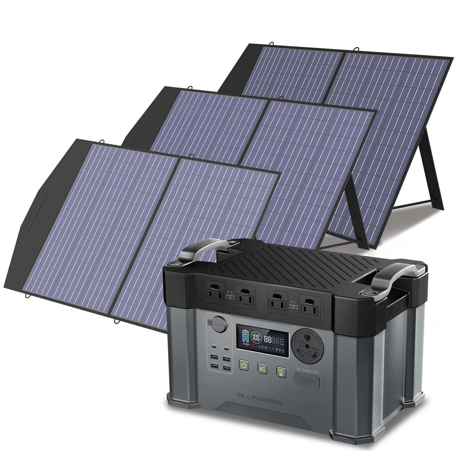 ALLPOWERS S2000Pro Portable Solar Generator Kit, 3 Pack 100W Foldable ...