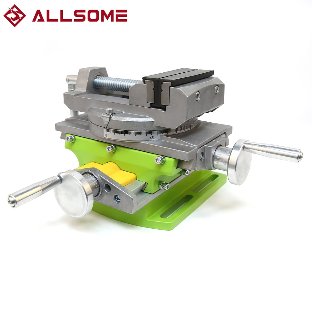 ALLSOME 2 in 1 Milling Drilling Precision Vise Swivel Base Table ...