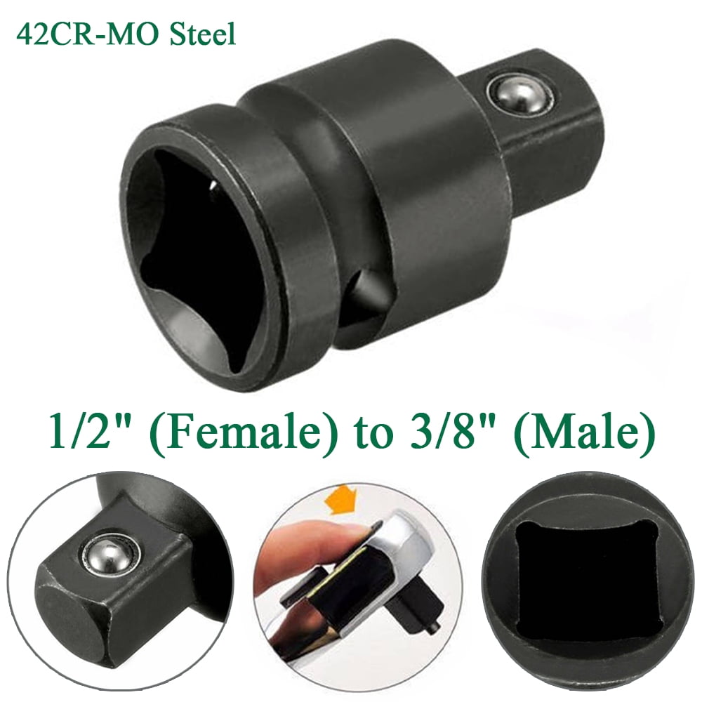 ALLTIMES 1/2" (F) to 3/8" (M) Impact Socket Adapter, 42CR-MO Steel ...