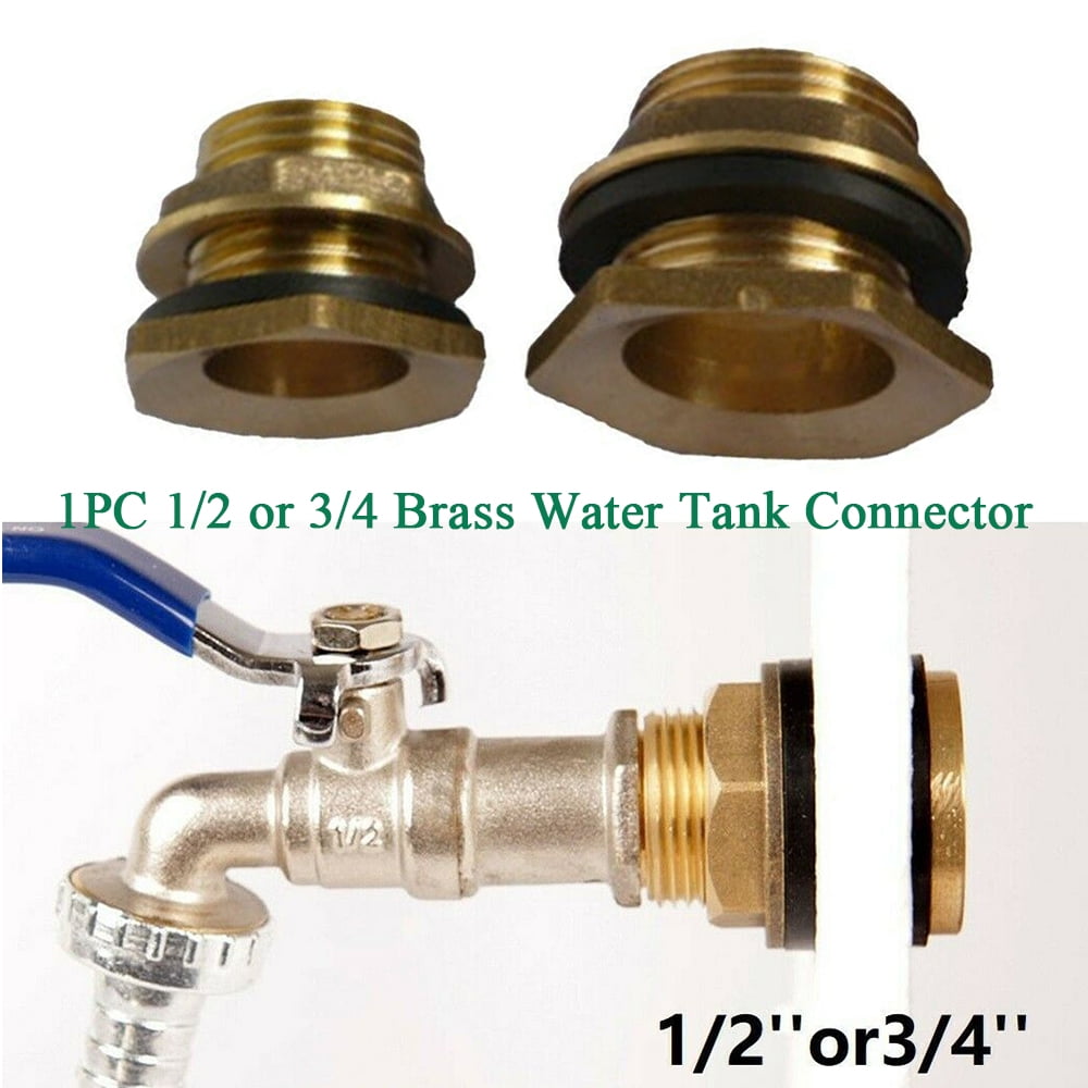 ALLTIMES 1/2 or 3/4 Brass Water Tank Connector, for Rain Barrel Buckets ...
