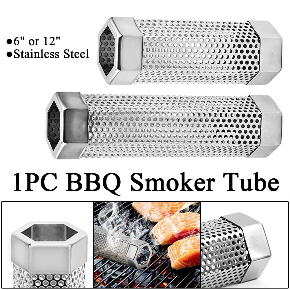 ALLTIMES 12" Hexagon Smoker Tube 304 Stainless Steel Barbecue Wood ...